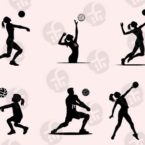 Volleyball SVG Clipart Bundle: 48 Silhouette Designs (digital Download ...