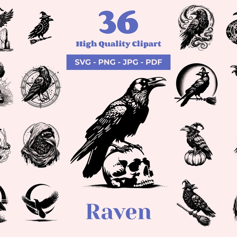 Raven Pumpkin Stencil - Etsy