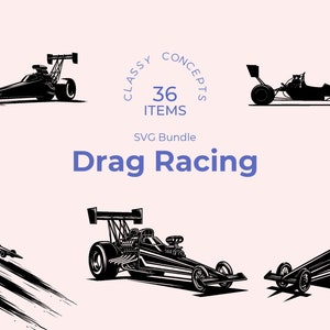 Top Fuel Dragster SVG Bundle 36 Designs Drag Racing Silhouette for ...