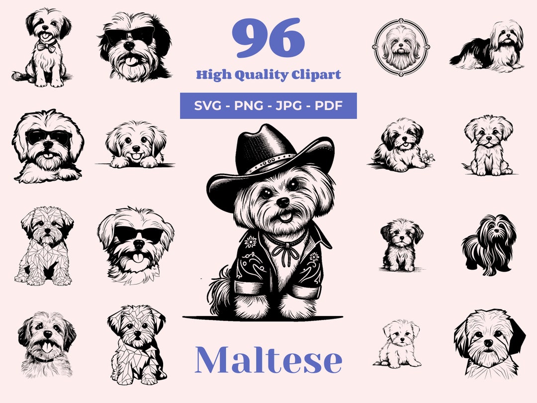 Maltese SVG Clipart Bundle: 96 Dog Lover Designs (digital Download) - Etsy