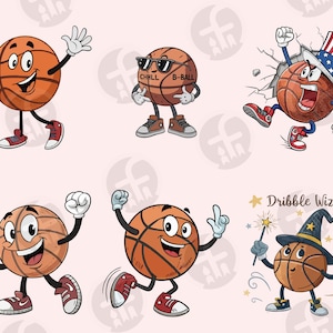 Cartoon Basketball SVG Bundle: Retro Mascot Designs (36 Designs ...