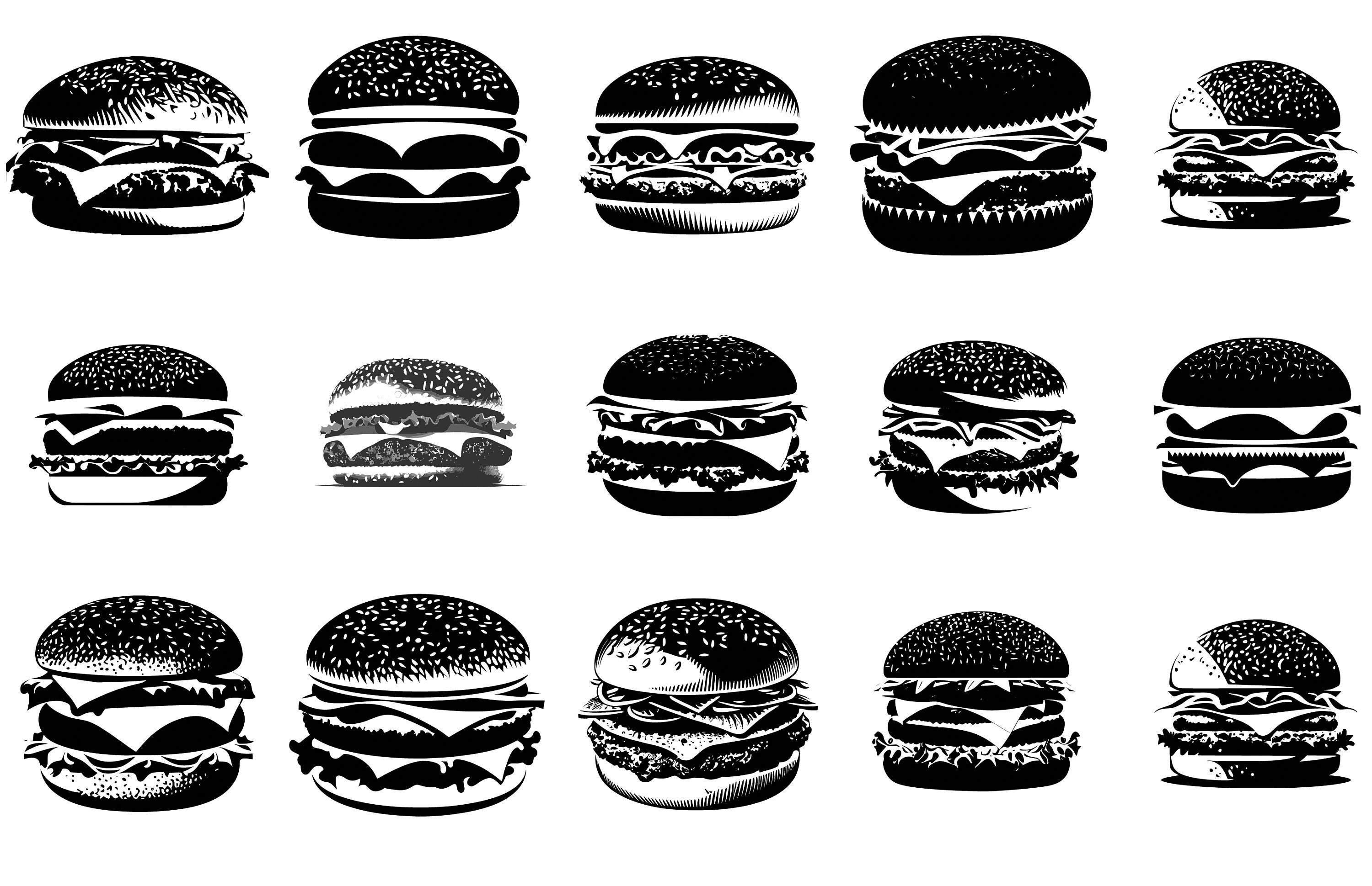 Burgers SVG Bundle 15 Unique Design Fast Food Svg - Etsy