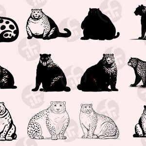 Chubby Cheetah SVG Bundle 64 Cut Files Obese Animals, Funny Cheetah ...