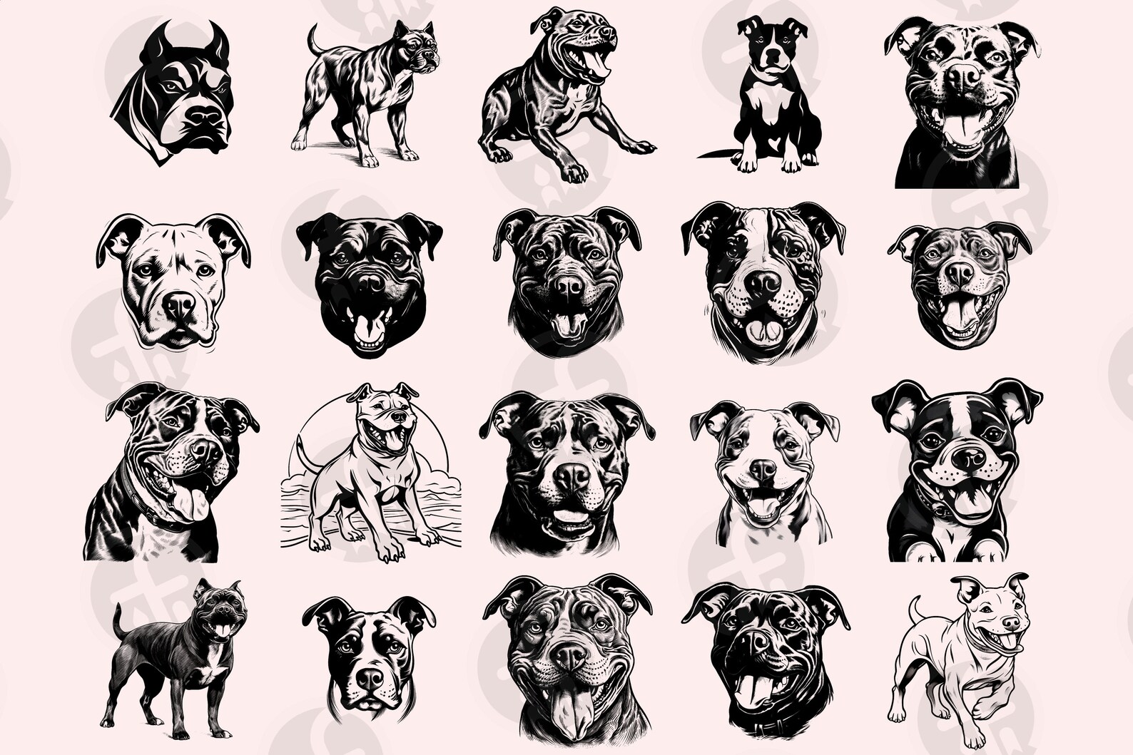 Pitbull Terrier SVG Bundle 155 Cut Files American Pit Bull - Etsy Canada