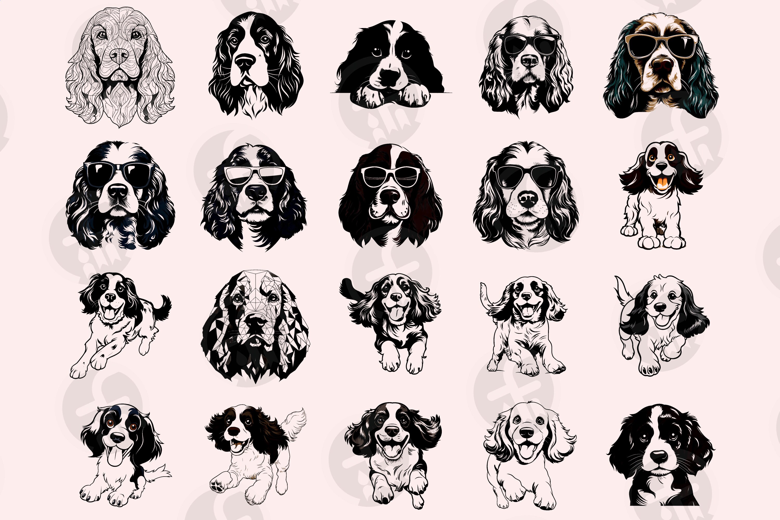 Cocker Spaniel SVG Bundle 128 Cut Files American Cocker - Etsy