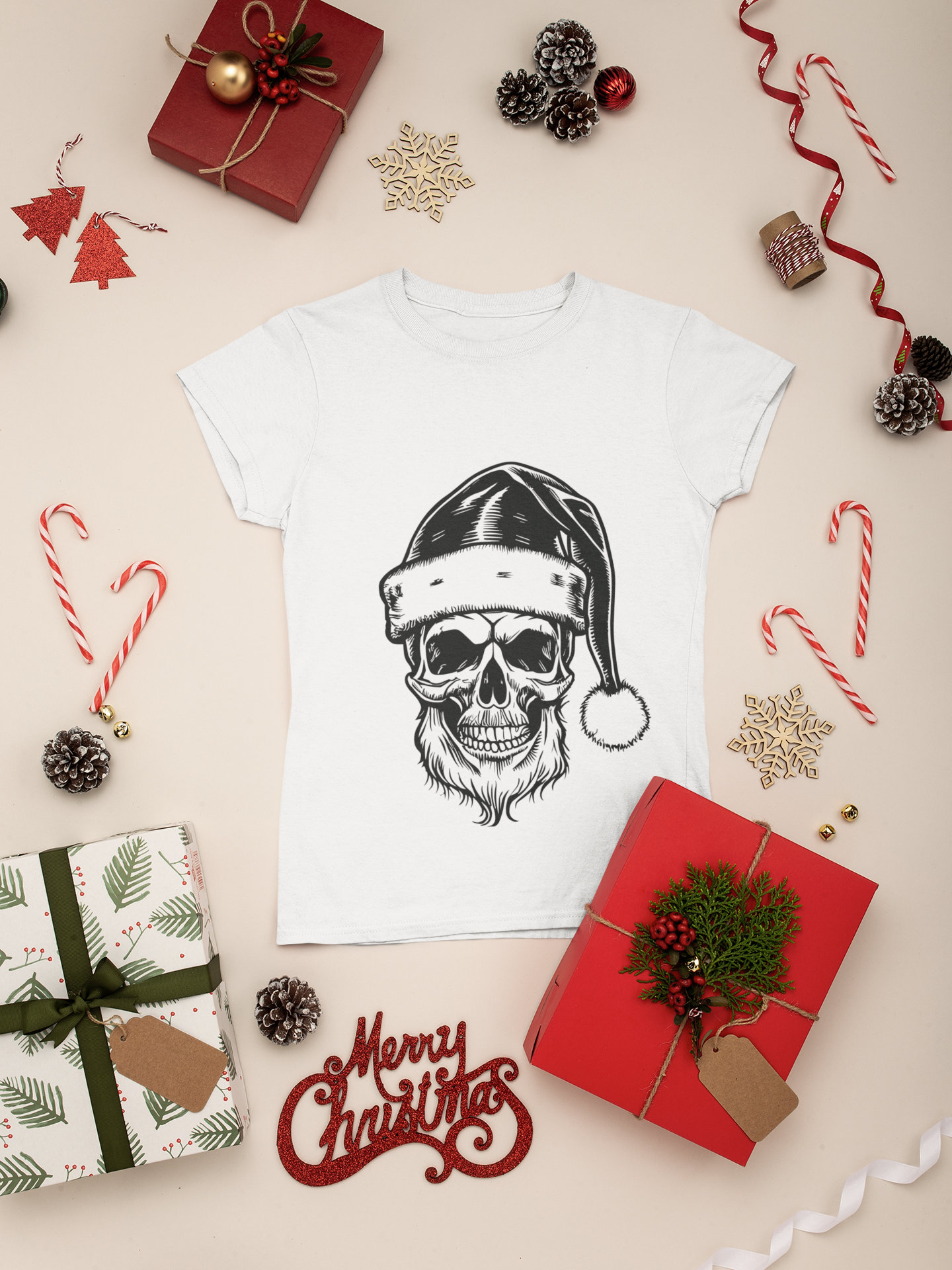 Christmas Skull SVG Bundle: 20 Unique Santa Hat Designs (digital ...