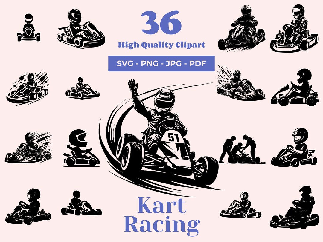 Kart Racing SVG Bundle - 36 Designs - Kart Decals and Apparel Design ...