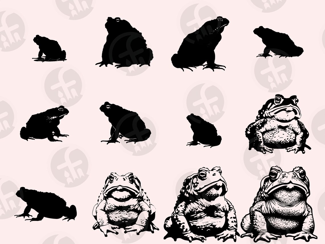 Toad SVG Clipart Bundle: Nature-inspired Crafting Designs (60 Cut Files ...