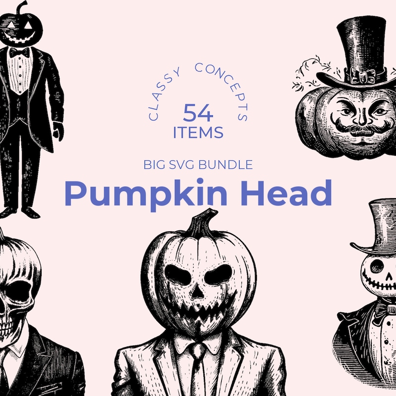 Pumpkin Head Svg - Etsy