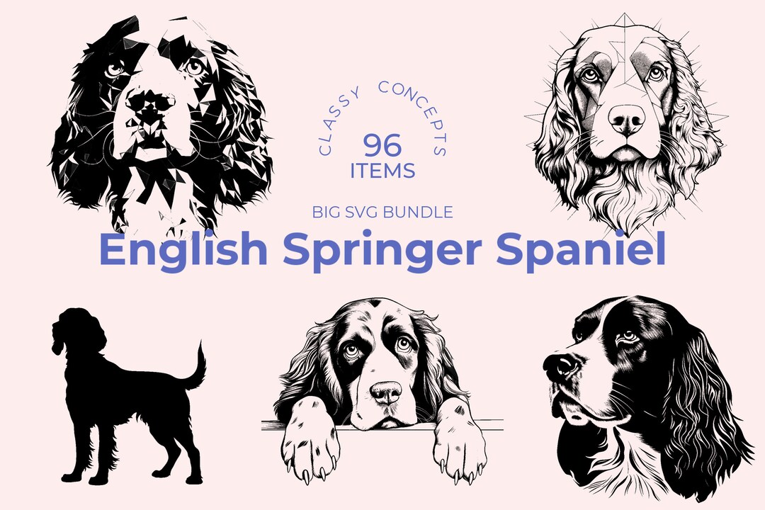 English Springer Spaniel SVG Bundle 96 Cut Files Energetic Hunting Dog ...