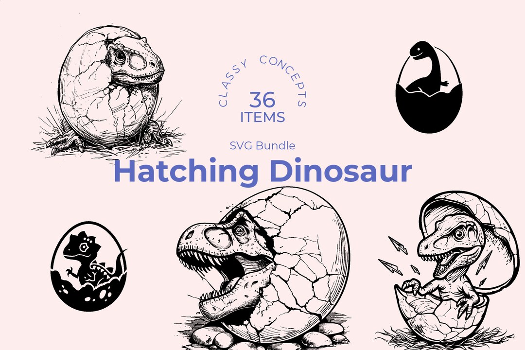 Hatching Dinosaur SVG Bundle 36 Cut Files Dino Egg Baby Dinosaurs ...