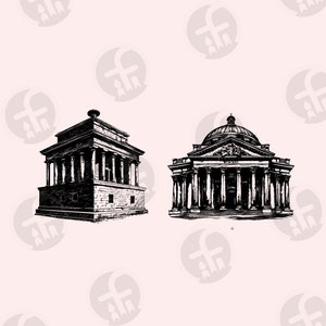 Ancient Temple SVG Bundle - 32 Vintage Engravings - Cut Files ...