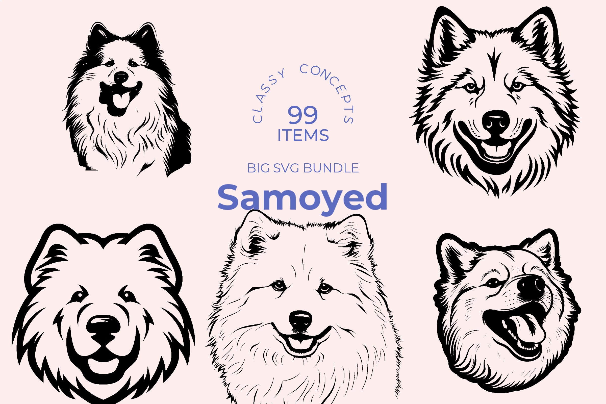 Samoyed SVG Bundle: 99 Dog Breed Cut Files (digital Download) - Etsy