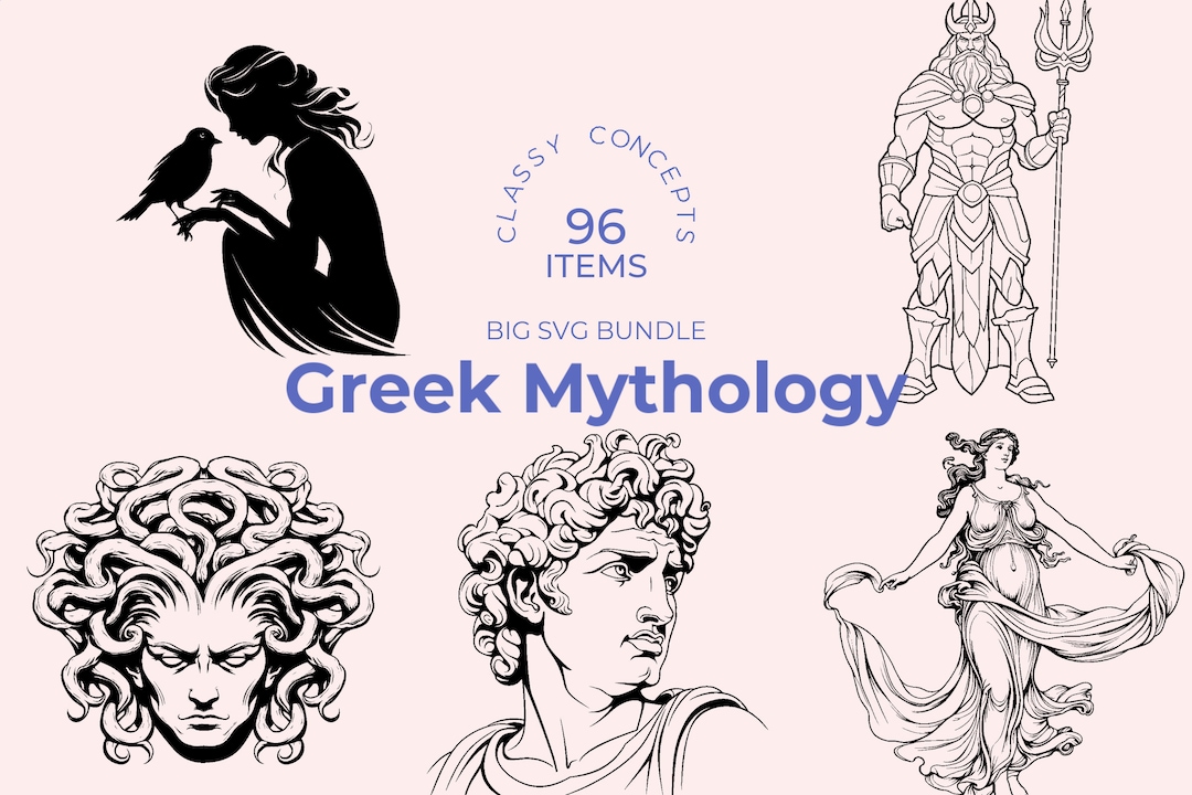 Greek Mythology SVG Bundle 96 Cut Files Olympus Gods Sublimation Files ...