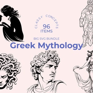 Greek Mythology SVG Bundle 96 Cut Files Olympus Gods Sublimation Files ...