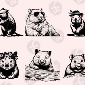 Wombat SVG Bundle - 54 Cut Files - Quirky Australian Marsupial Designs ...