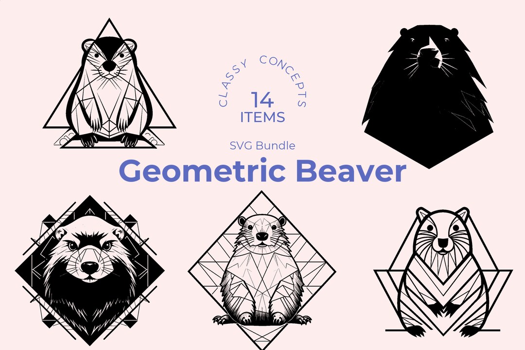 Geometric Beaver SVG: Modern Polygonal Animal Cut Files (digital ...