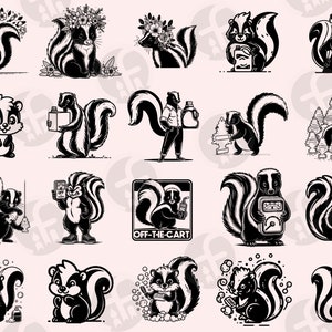 Skunk SVG Bundle - 160 Cut Files - Cute and Funny Skunk Designs for ...