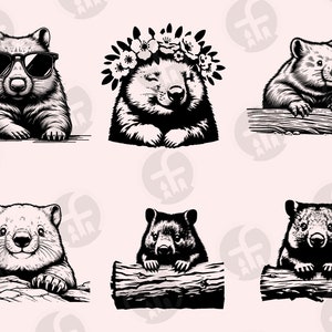 Wombat SVG Bundle 54 Cut Files Quirky Australian Marsupial Designs for ...