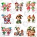 Watercolor Christmas Elf Clipart Bundle: 13 PNG Images (digital ...