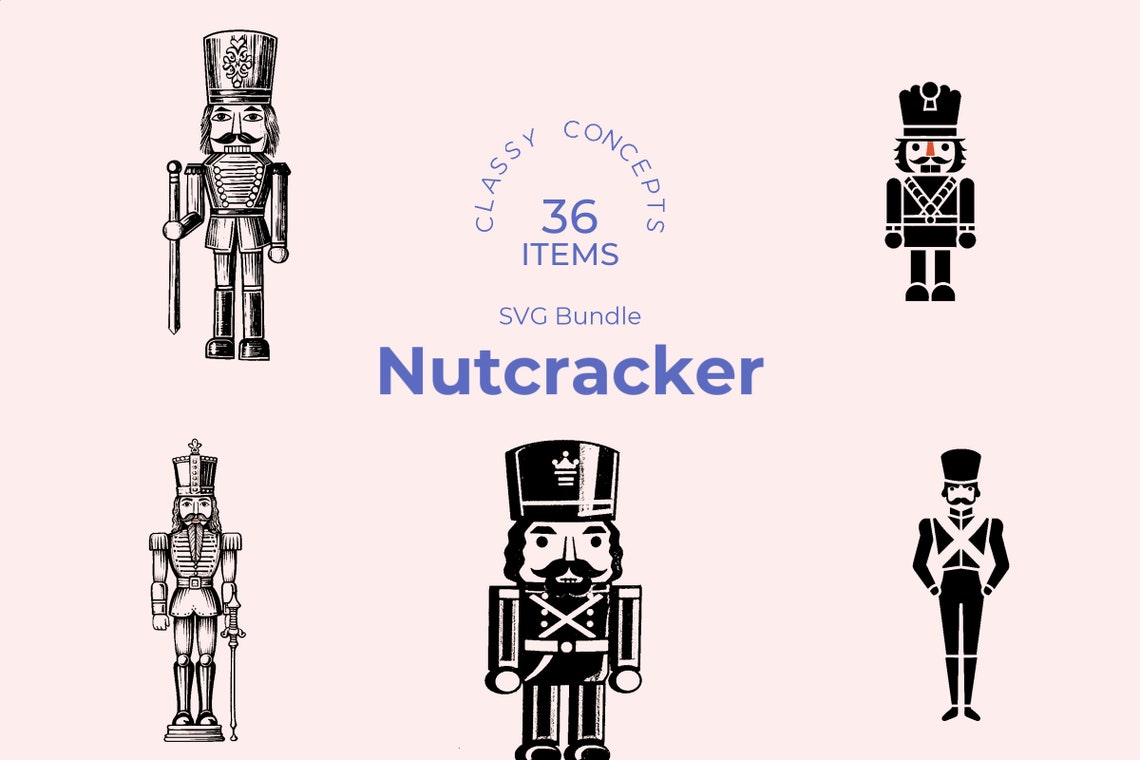Nutcracker SVG Bundle: 36 Vintage Engravings, Holiday Crafts (digital ...
