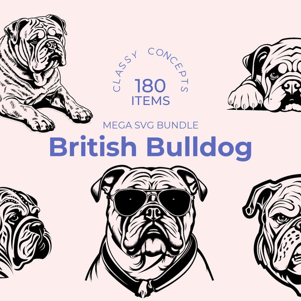 English Bulldog Svg - Etsy Australia