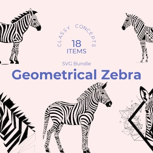 Geometrical Zebra SVG - 18 Cut Files - Abstract Wildlife Art - Zebra ...