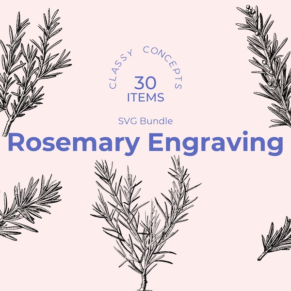 Rosemary Sprig Svg - Etsy