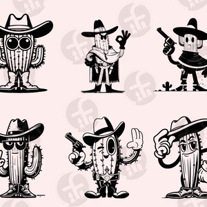 Cowboy Cactus SVG Bundle - 36 Designs - Western Clipart - Funny Art ...