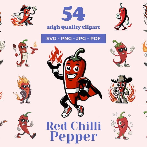 Cartoon Chili Pepper - Etsy