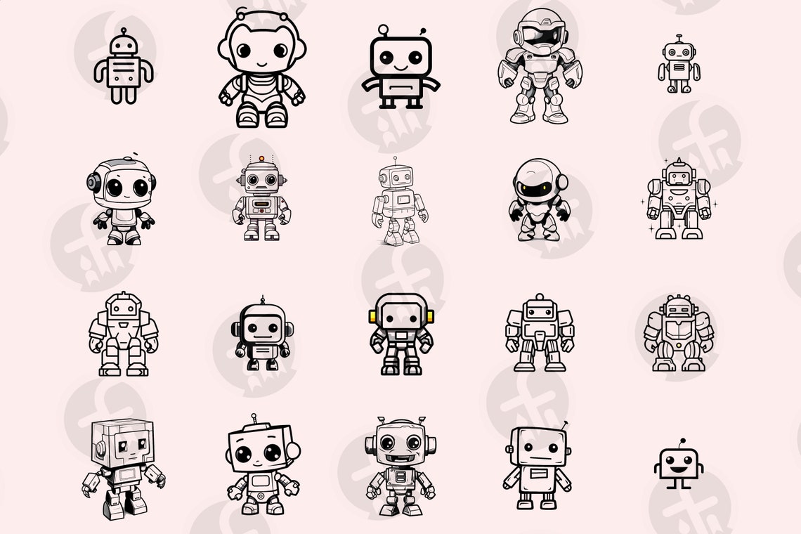 Toy Robot SVG Bundle 120 Cut Files Robot Silhouette and - Etsy