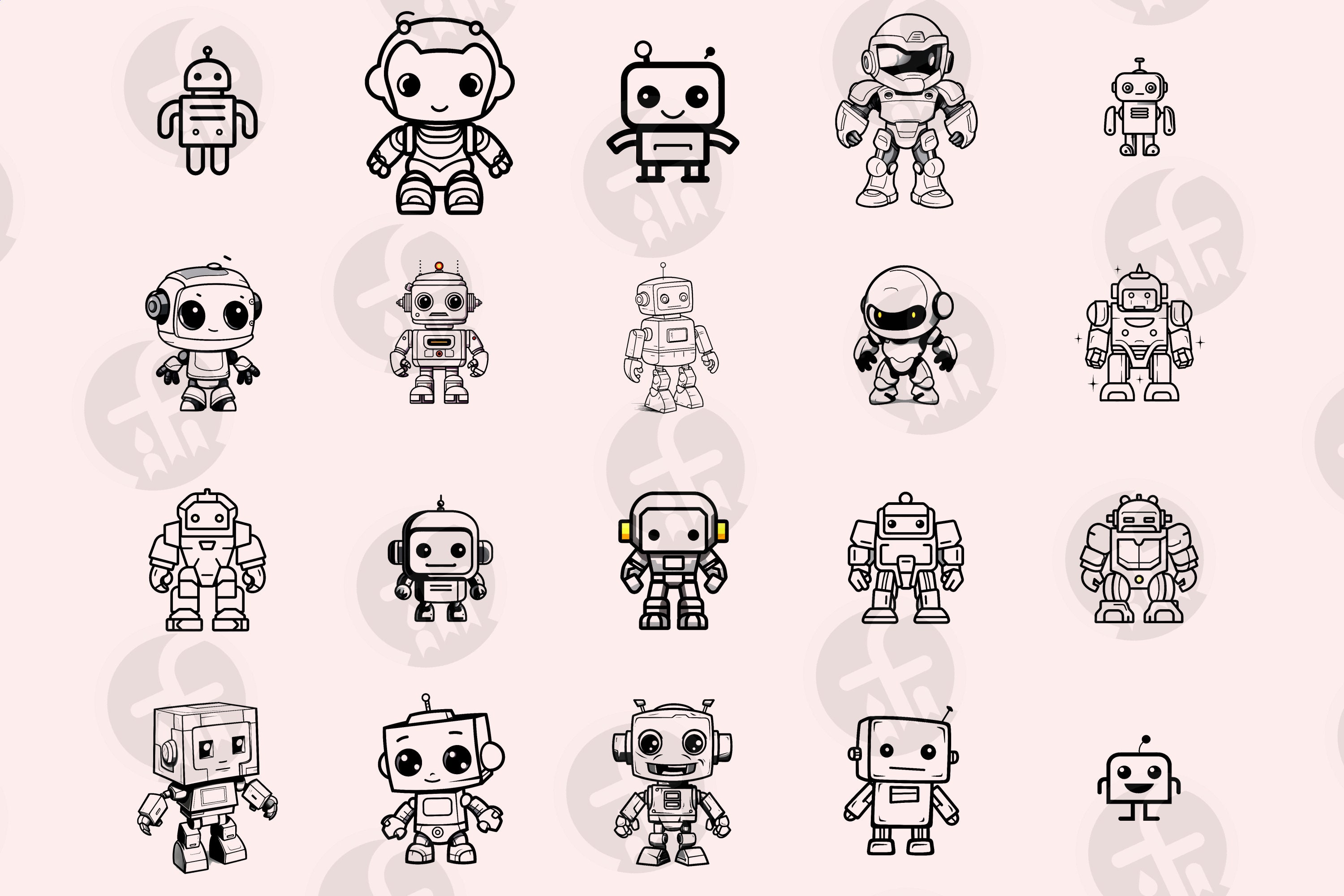 Toy Robot SVG Bundle 120 Cut Files Robot Silhouette and - Etsy