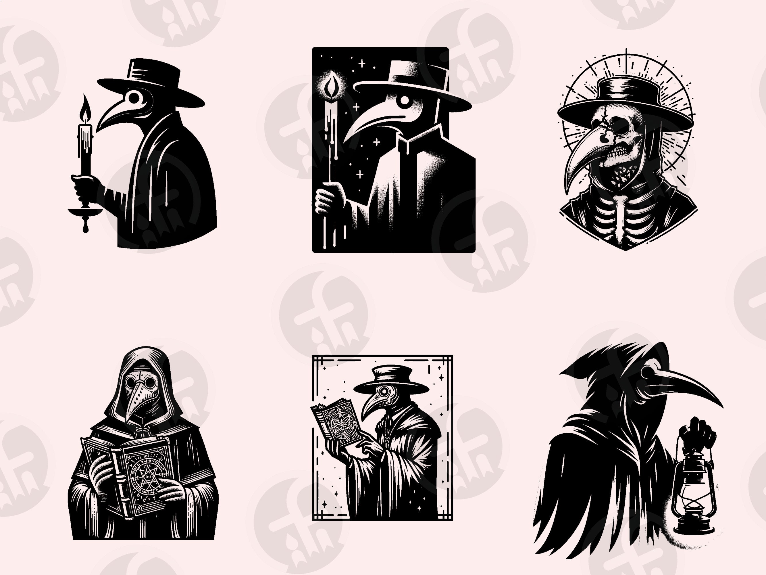 Plague Doctor SVG Bundle: 54 Gothic Halloween Designs (digital Files ...