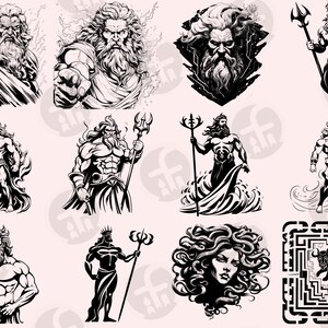 Greek Mythology SVG Bundle 96 Cut Files Olympus Gods Sublimation Files ...
