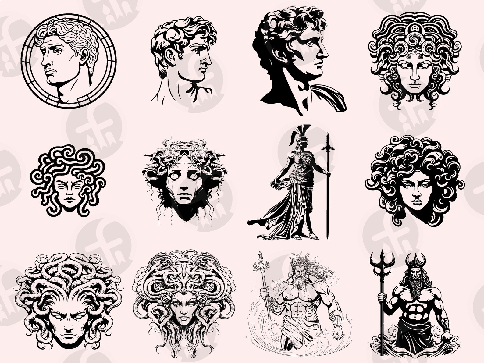 Greek Mythology SVG Bundle - 96 Cut Files - Olympus Gods - Sublimation ...