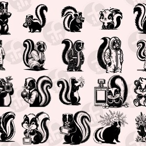 Skunk SVG Bundle - 160 Cut Files - Cute and Funny Skunk Designs for ...