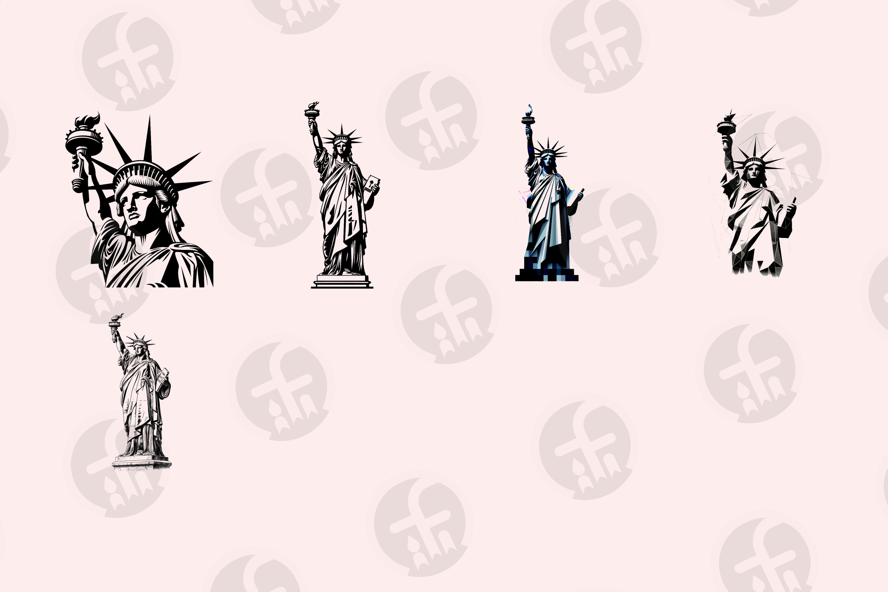 American Statue of Liberty SVG Bundle 53 Cut Files US Icon - Etsy
