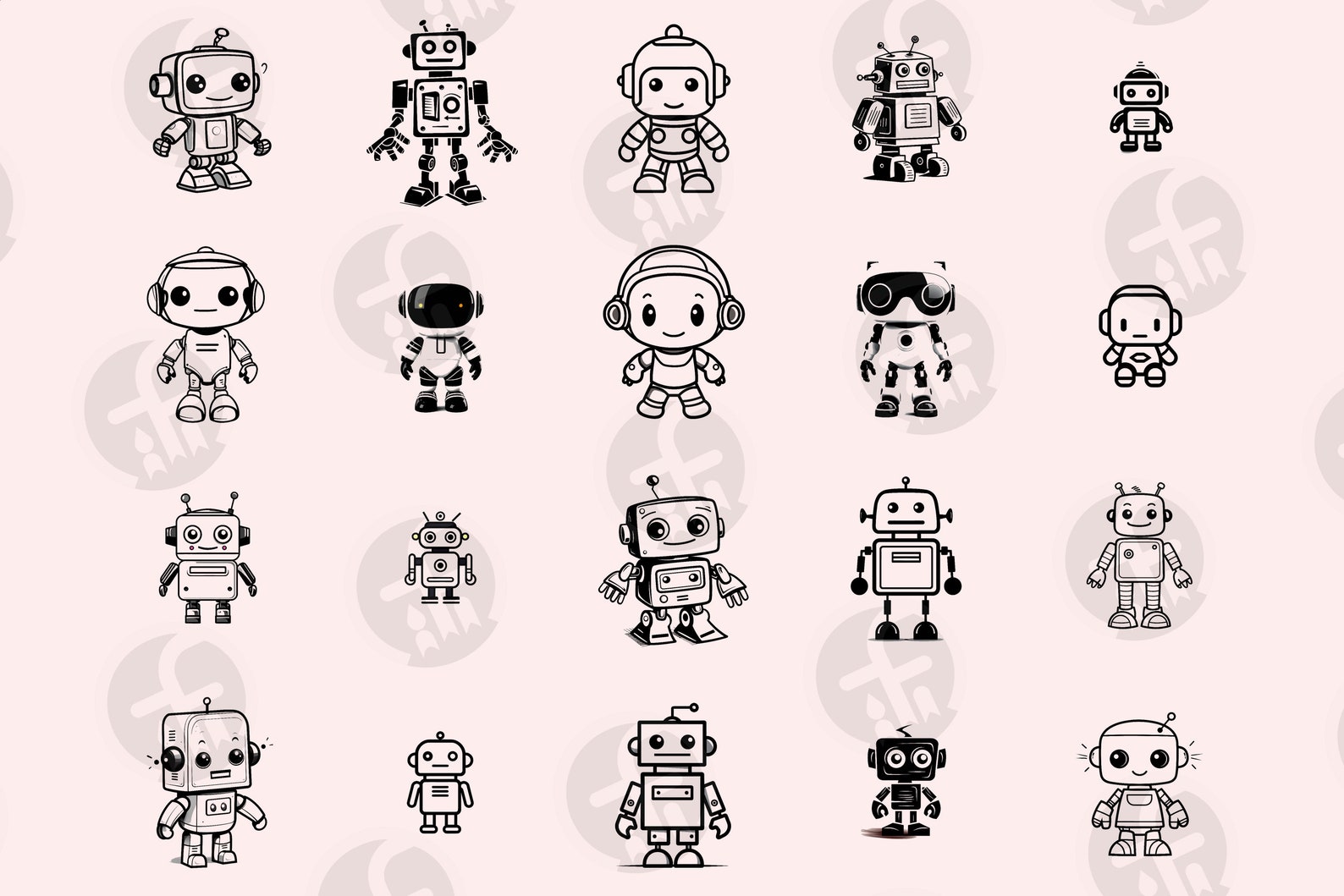 Toy Robot SVG Bundle 120 Cut Files Robot Silhouette and - Etsy