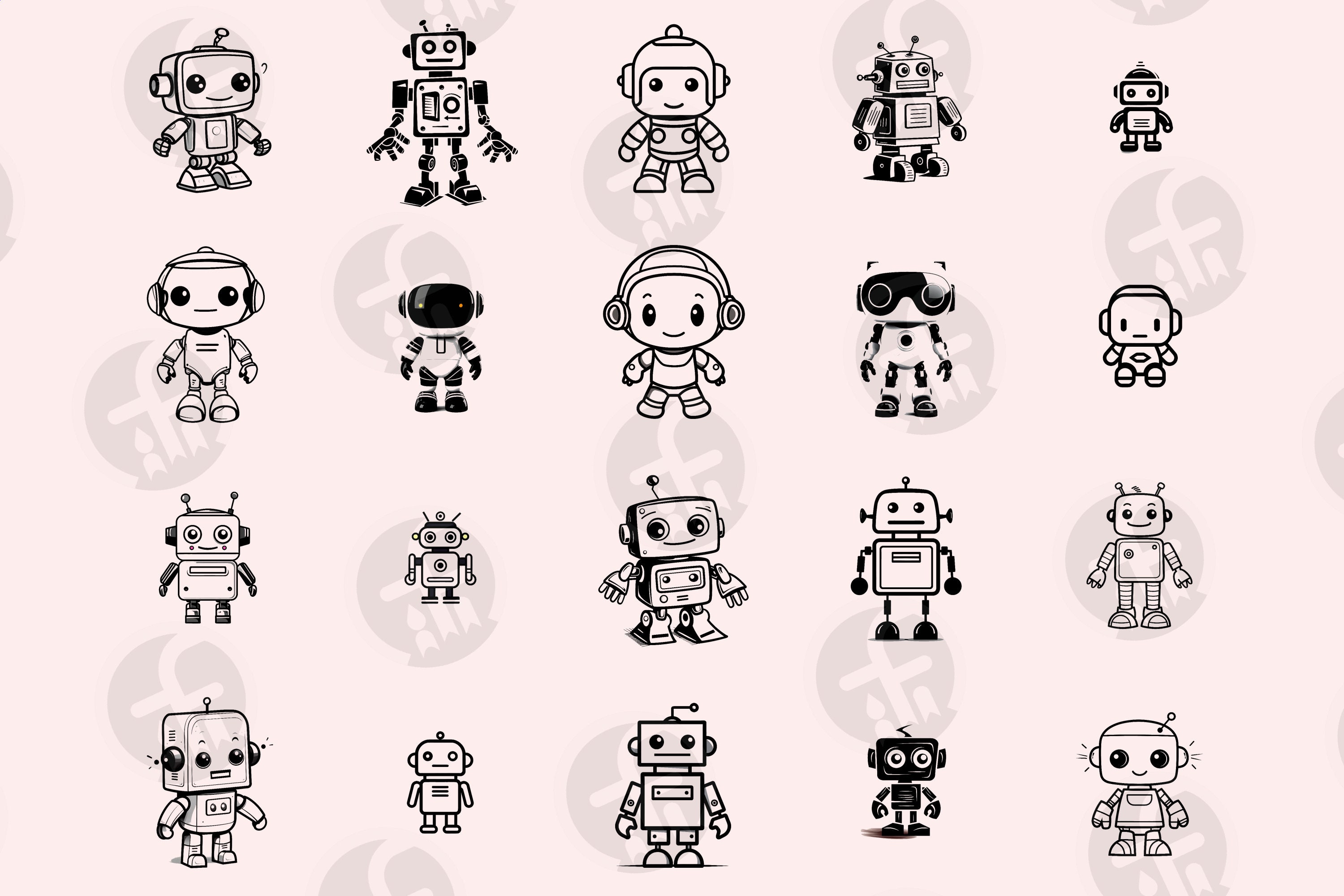 Toy Robot SVG Bundle 120 Cut Files Robot Silhouette and - Etsy