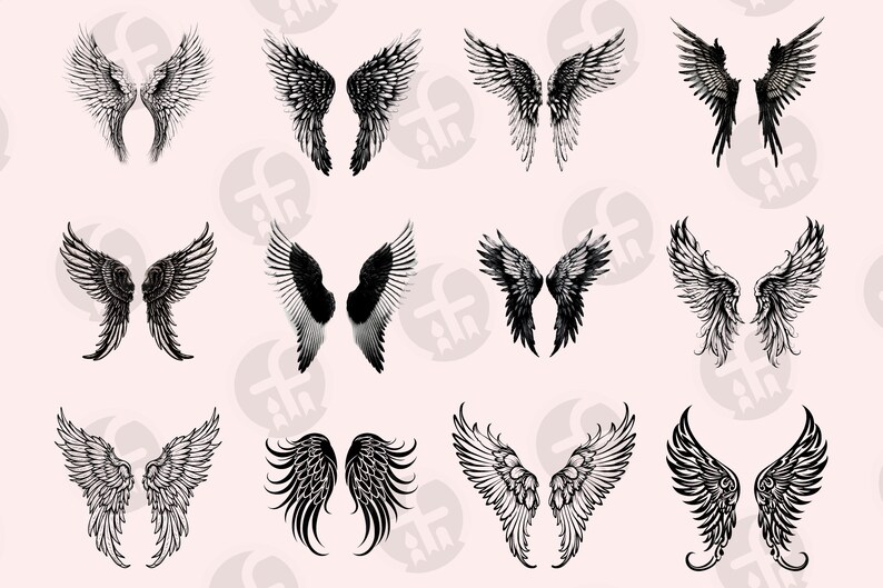 Angel Wings SVG Bundle 67 Cut Files Heavenly Design - Etsy