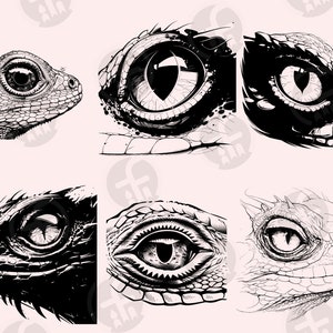 Lizard Eye SVG Clipart Bundle: Reptilian Gaze Designs (digital Download ...