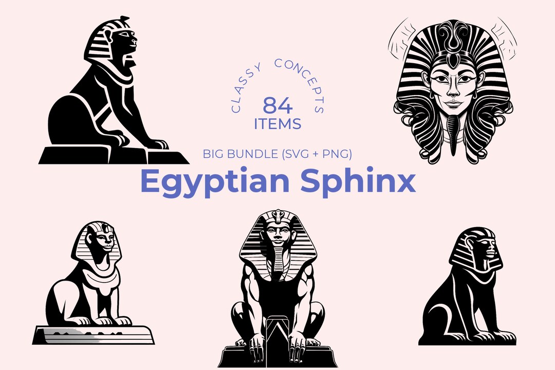 Egyptian Sphinx SVG Bundle 84 Cut Files Symbol of Ancient Egypt in ...