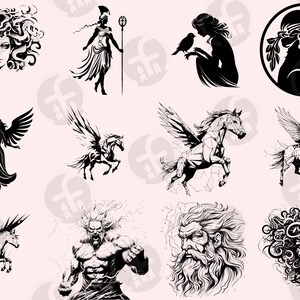 Greek Mythology SVG Bundle 96 Cut Files Olympus Gods Sublimation Files ...