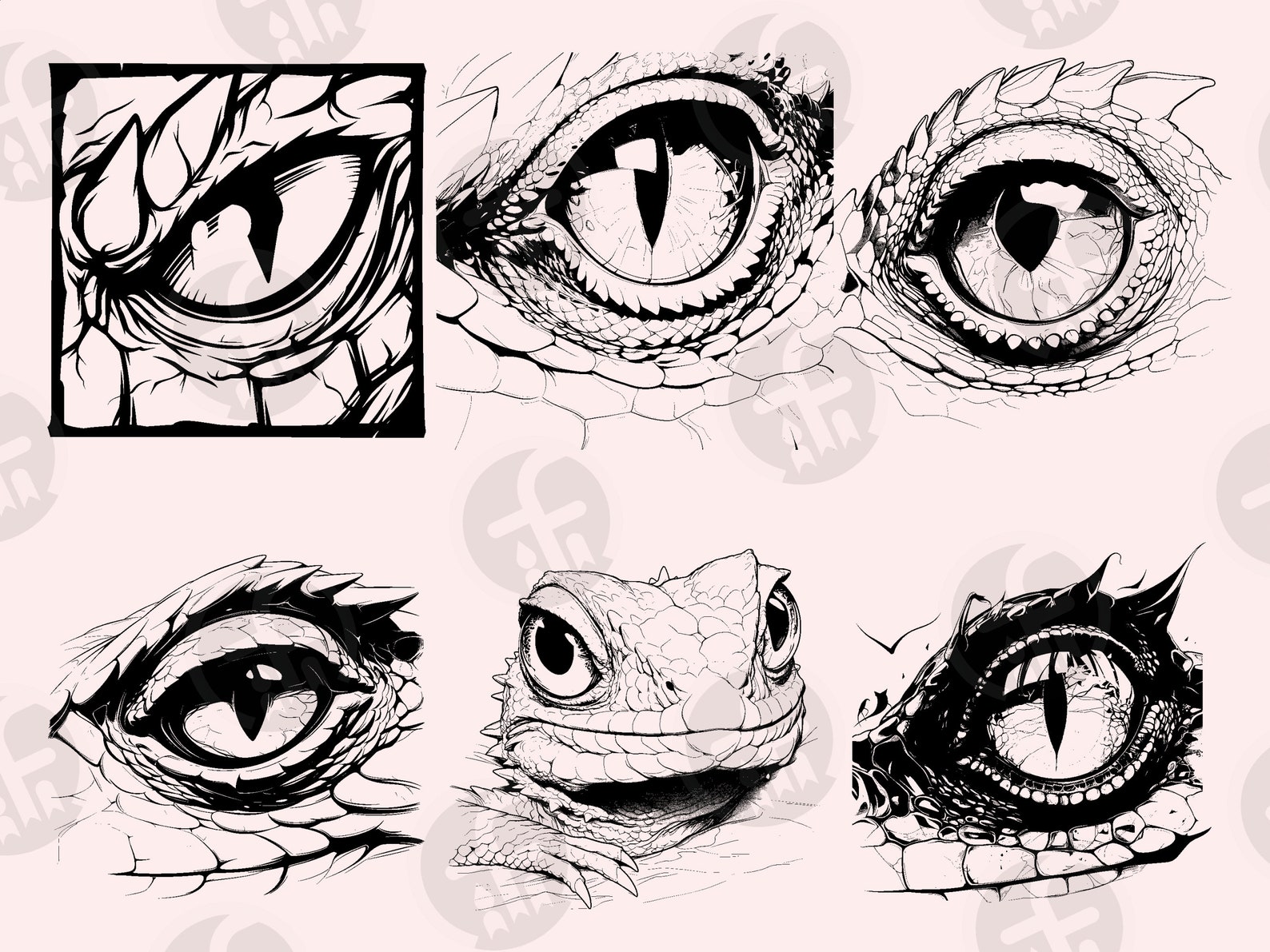 Lizard Eye SVG Clipart Bundle: Reptilian Gaze Designs (digital Download ...