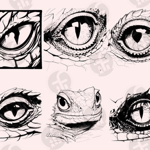 Lizard Eye SVG Clipart Bundle: Reptilian Gaze Designs (digital Download ...