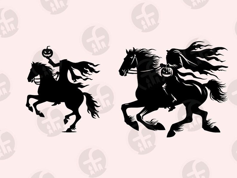 Headless Horseman SVG Bundle: Halloween Clipart, Laser Cut Files ...