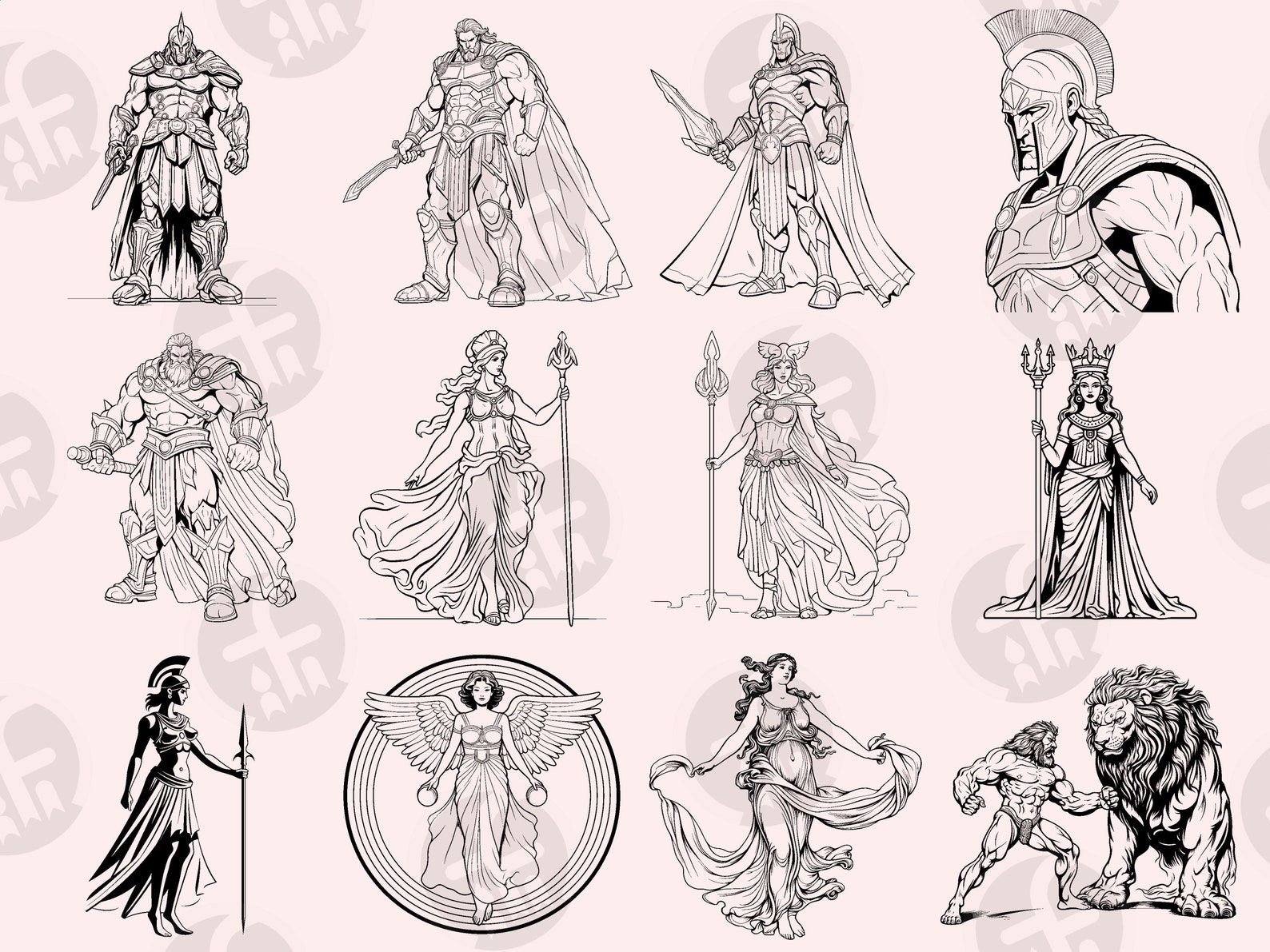 Greek Mythology SVG Bundle - 96 Cut Files - Olympus Gods - Sublimation ...