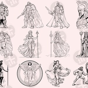 Greek Mythology SVG Bundle - 96 Cut Files - Olympus Gods - Sublimation ...