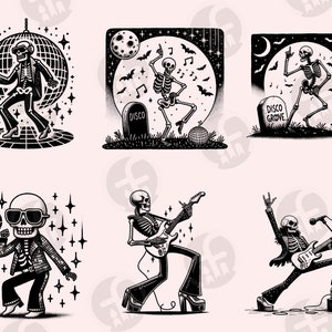 Disco Skeleton SVG Bundle - 36 Designs - Musical Clipart - Printable ...