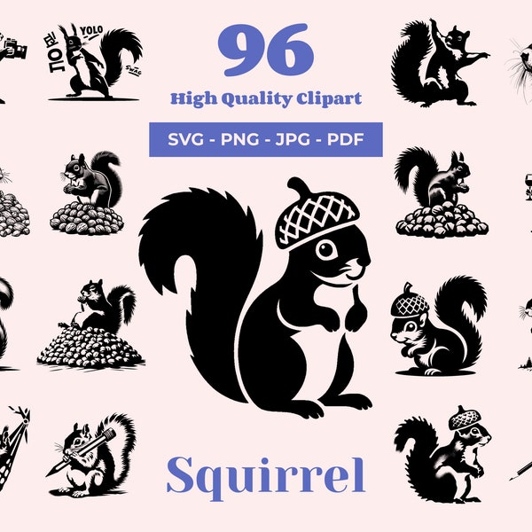 Squirrel Svg - Etsy